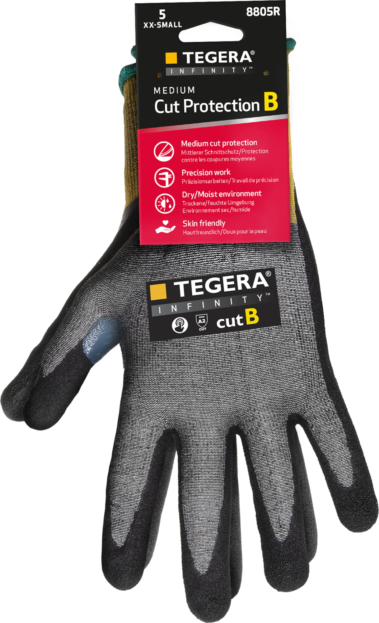 Manusi de protectie anti-taiere nivel B, Tegera 8805R, imersie spuma de ...